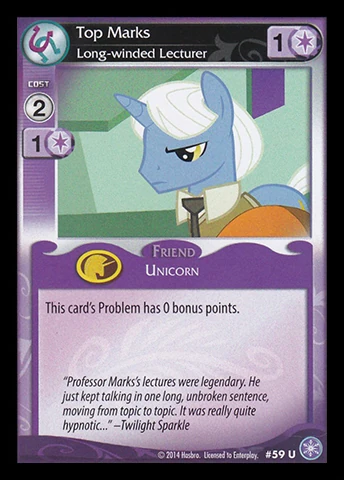 Top Marks, Long-winded Lecturer | My Little Pony Collectible Card Game ...