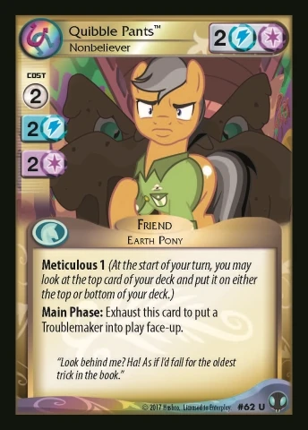Quibble Pants, Nonbeliever | My Little Pony Collectible Card Game Wiki ...
