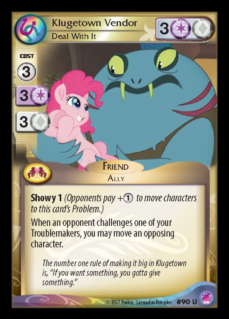 Klugetown Vendor, Deal With It | My Little Pony Collectible Card Game ...