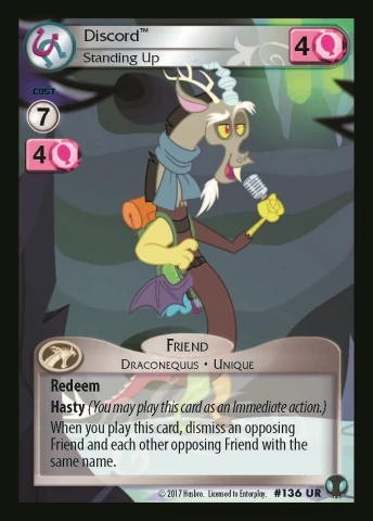 Discord, Standing Up | My Little Pony Collectible Card Game Wiki | Fandom