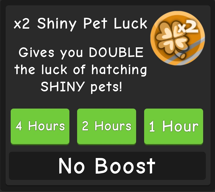 X2 Shiny Pet Luck Boost | Mystery Clickerss Wiki | Fandom