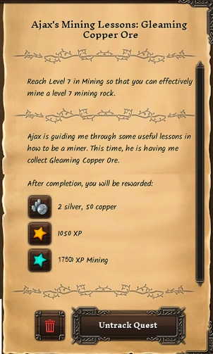 Ajax's Mining Lessons: Gleaming Copper Ore | Villagers and Heroes ...