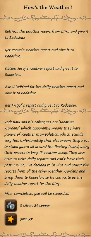 How's the Weather? | Villagers and Heroes Reborn – Wiki | Fandom