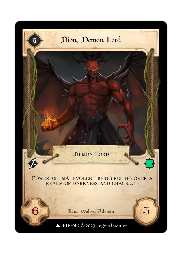 Dion, Demon Lord | Mythrel Trading Card Game Wiki | Fandom