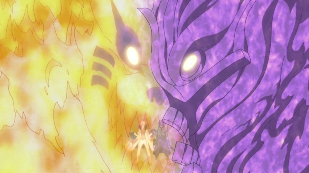 Naruto Nine Tails Chakra Mode Vs Sasuke Susanoo