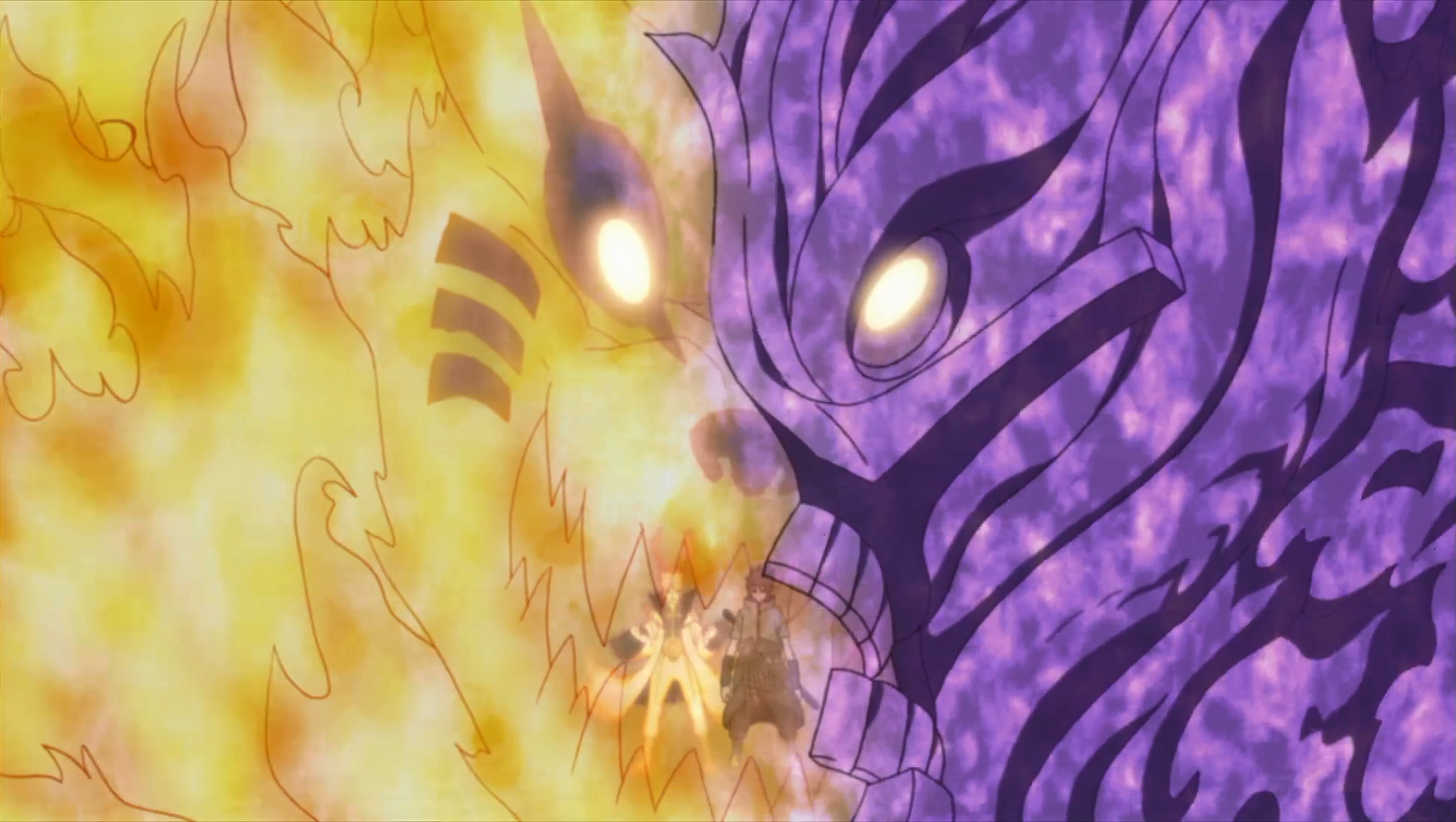 Naruto Nine Tails Mode Vs Sasuke Susanoo
