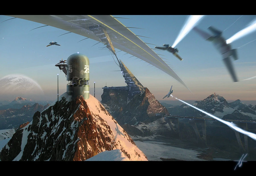 Sci Fi Mountain Base