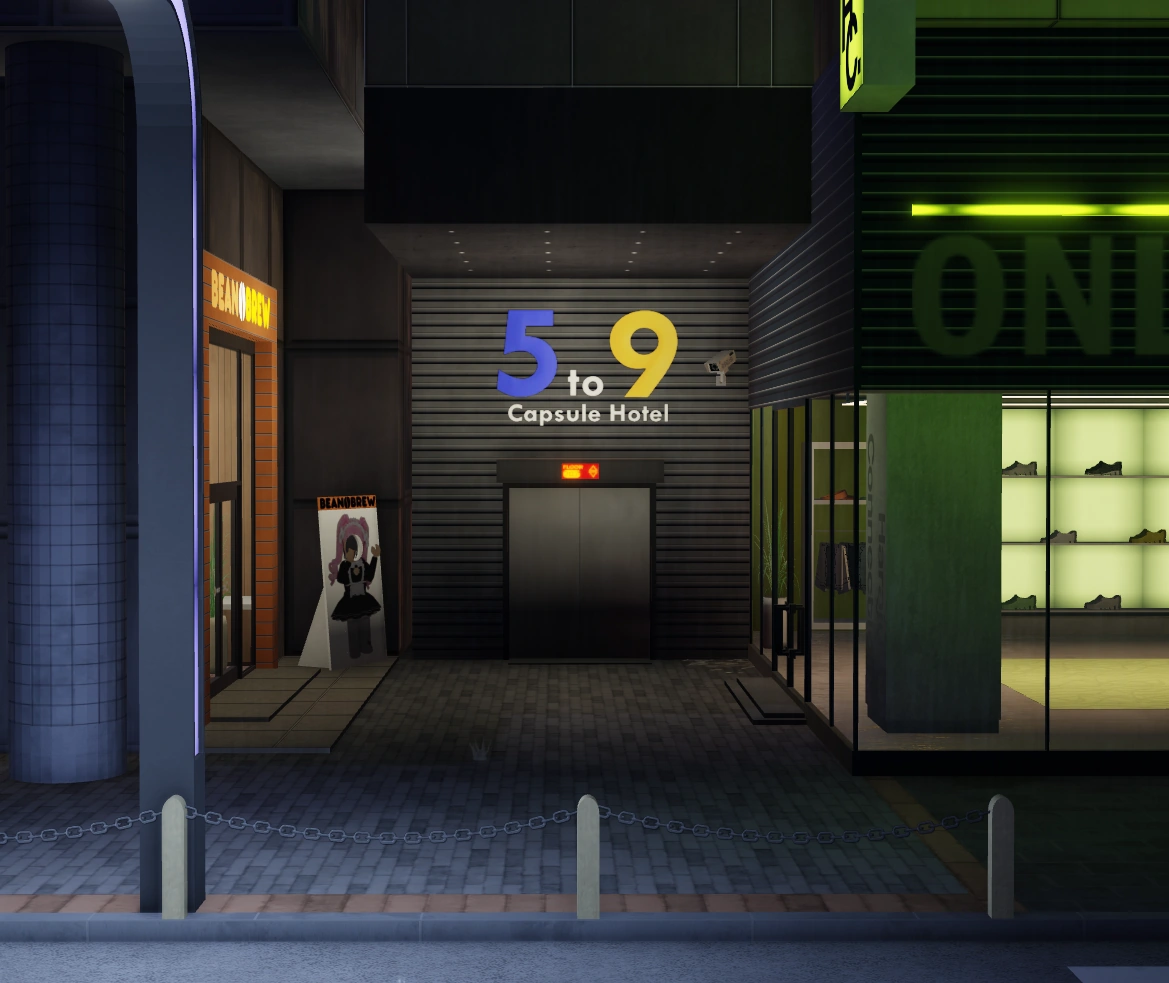 5 to 9 Capsule Hotel | Shiguto Wiki | Fandom