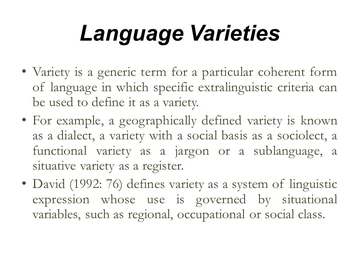 Variety (linguistics) | New ideas by Matt Weaver Wiki | Fandom