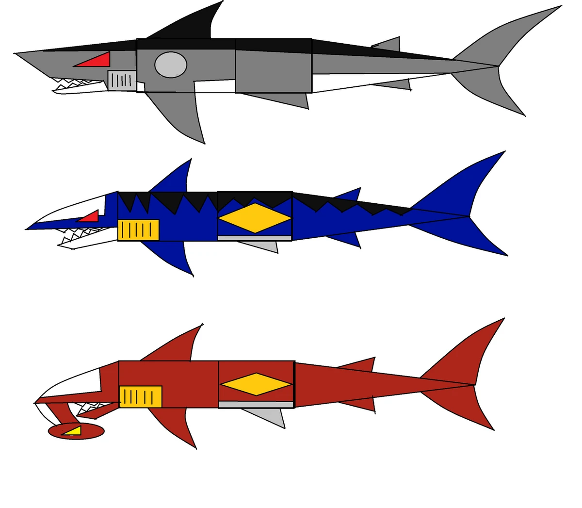 Great White shark zord-power rangers shark force | New ideas by Matt ...