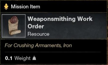 Weaponsmithing Work Order | New World Wiki | Fandom