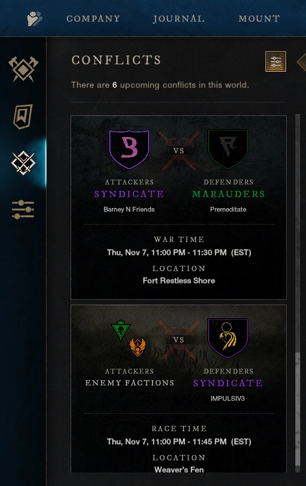 Conflicts | New World Wiki | Fandom