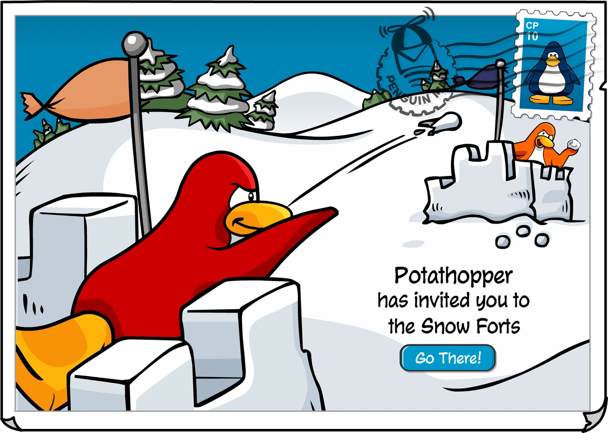 Snow Forts Postcard | New Club Penguin Wiki | Fandom