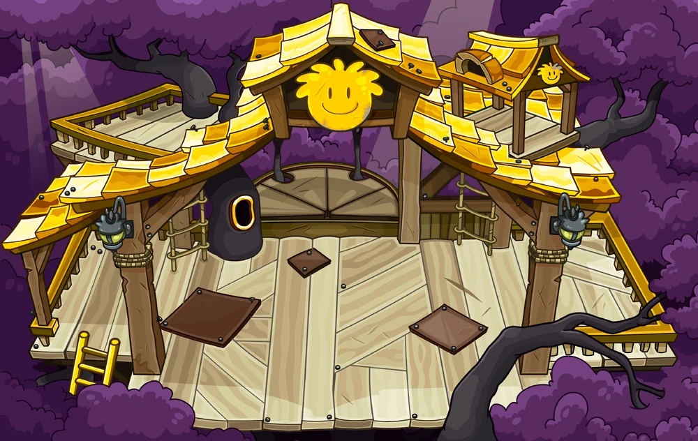 Gold Puffle Tree House | New Club Penguin Wiki | Fandom