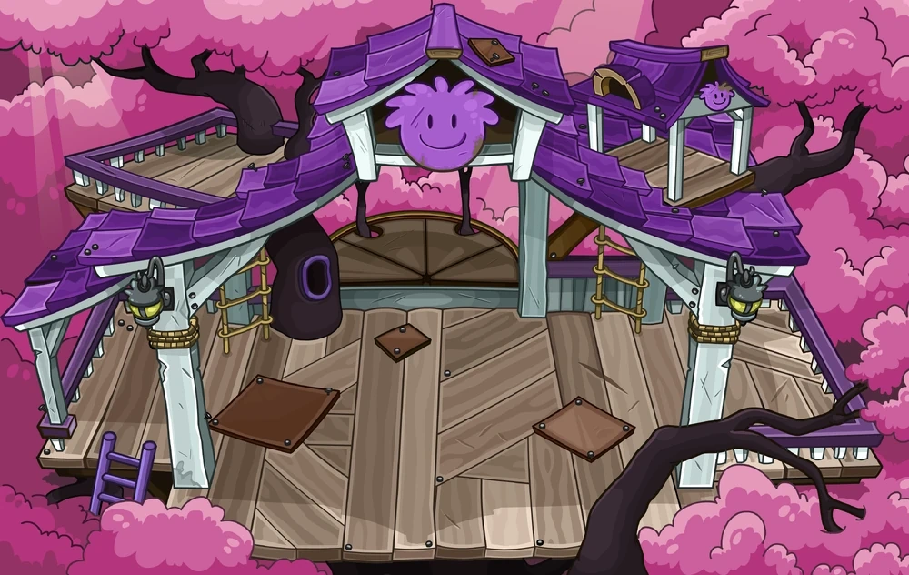 Purple Puffle Tree House | New Club Penguin Wiki | Fandom