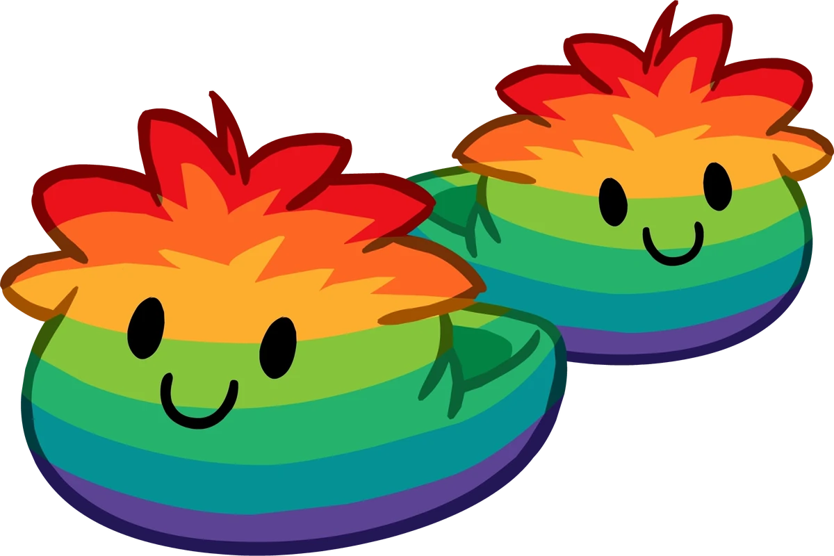 Rainbow Puffle Slippers | New Club Penguin Wiki | Fandom