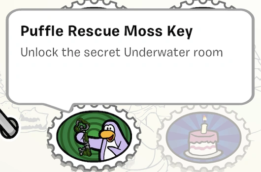 Puffle Rescue Moss Key Stamp | New Club Penguin Wiki | Fandom