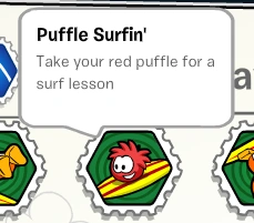 Puffle Surfin' Stamp | New Club Penguin Wiki | Fandom
