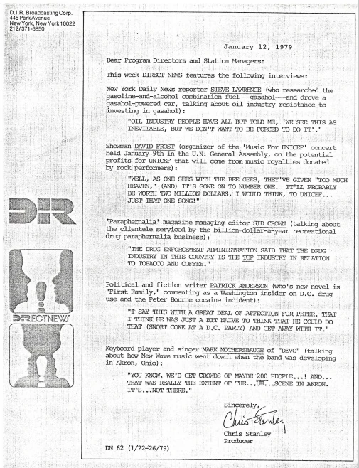 Direct News - Week Of 1/22 - 1/26/79 | Devo Wiki | Fandom