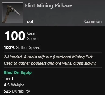 Flint Mining Pickaxe | New World вики | Fandom