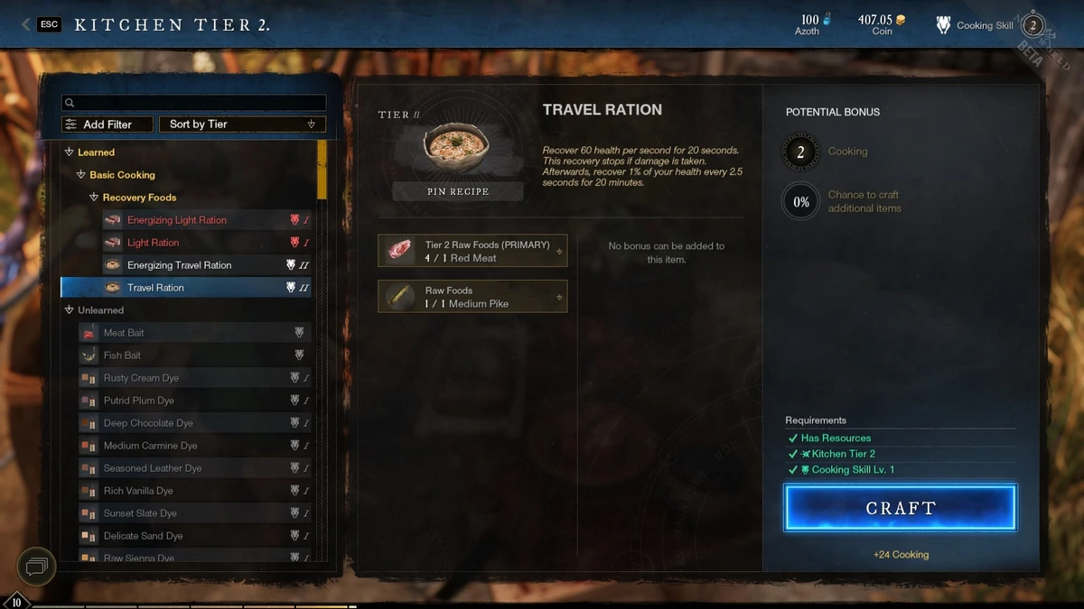 Кулинария | New World вики | Fandom