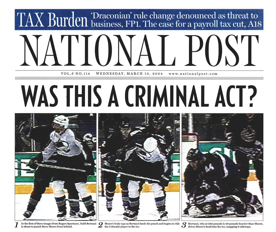 Todd Bertuzzi–Steve Moore Incident | NHL Hockey Wikia | Fandom