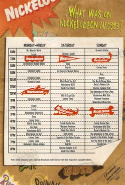 Schedule 1993 | Nickelodeon | Fandom