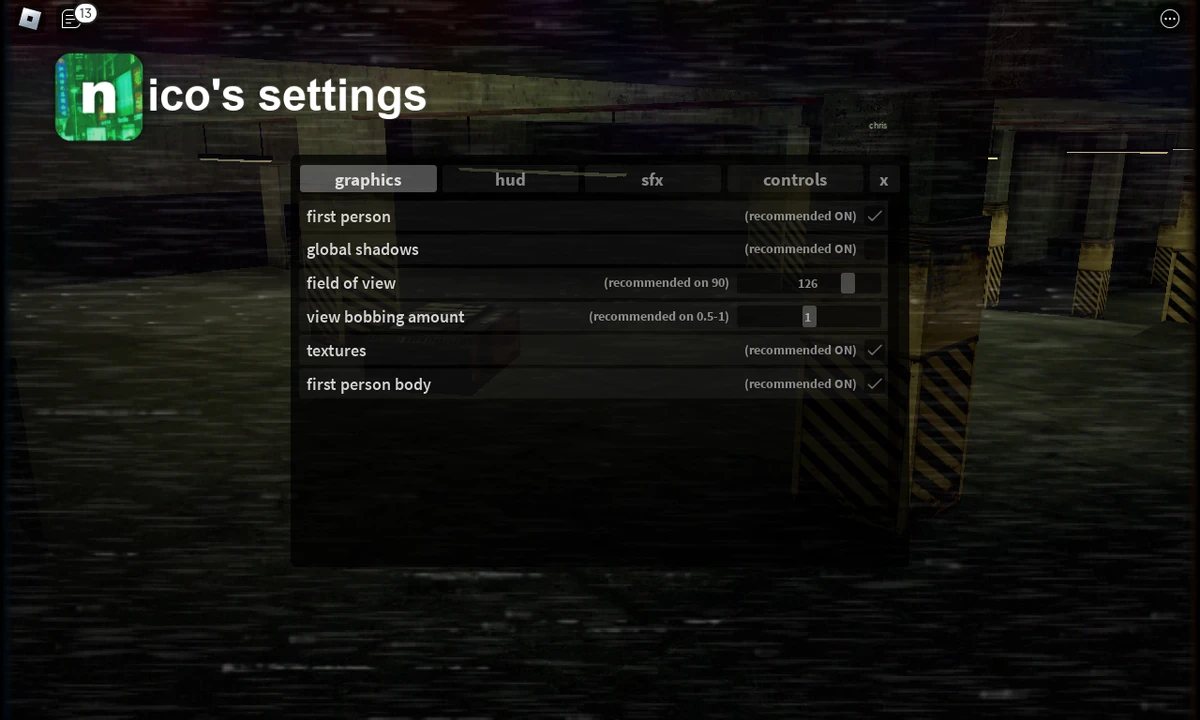 Settings | Nico's Nextbots Wiki | Fandom