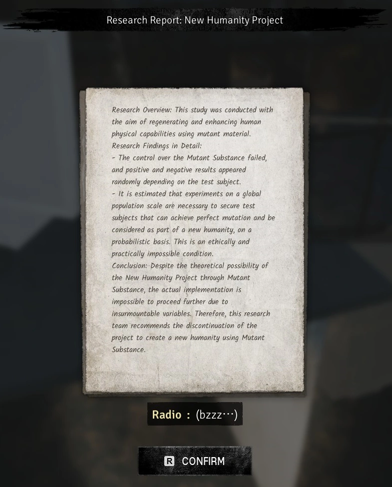 Research Report: New Humanity Project | Night of the Dead Wiki | Fandom