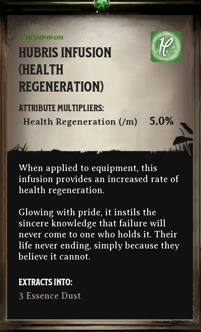 Hubris Infusion (Health Regeneration) | Nightingale Wiki | Fandom