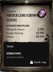 Magick Lens (Crown Glass) | Nightingale Wiki | Fandom