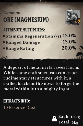 Ore (Magnesium) | Nightingale Wiki | Fandom