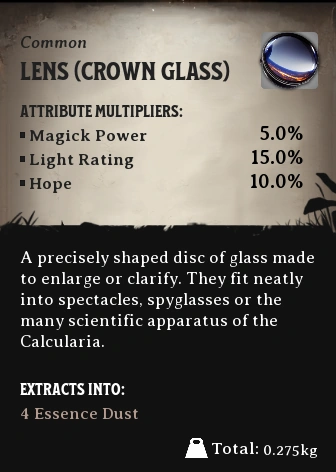Magick Lens (Crown Glass) | Nightingale Wiki | Fandom