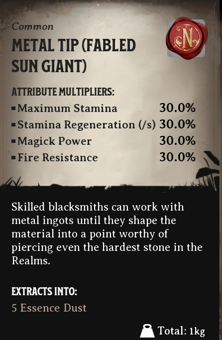 Metal Tip | Nightingale Wiki | Fandom