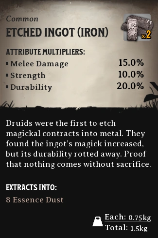 Etched Ingot | Nightingale Wiki | Fandom