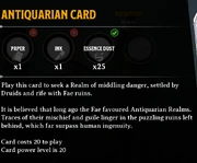 Antiquarian Card | Nightingale Wiki | Fandom