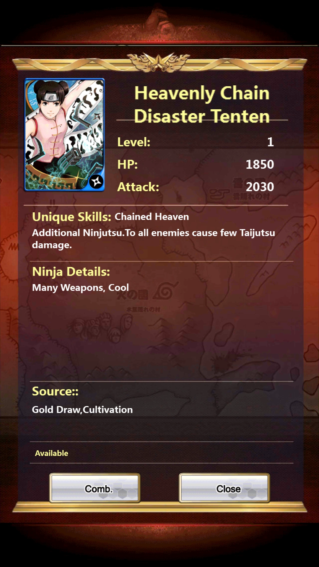 Heavenly Chain Disaster Tenten (Blue) | Ninjutsu OL Wikia | Fandom