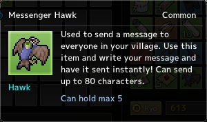 Messenger Hawk (Item) | Nin Online Wiki | Fandom