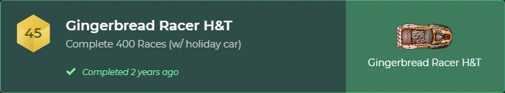 Gingerbread Racer H&T (Achievement) | Nitro Wiki | Fandom
