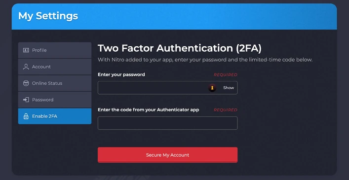 Secure Your Nitro Account with Two-Factor Authentication (2FA) | Nitro ...