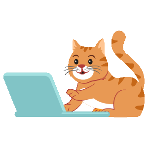 Cat Typing On Computer