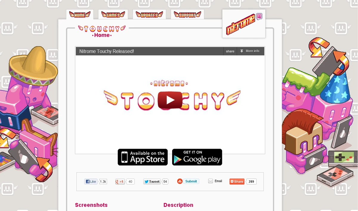 Nitrome Touchy website | Nitrome Wiki | Fandom