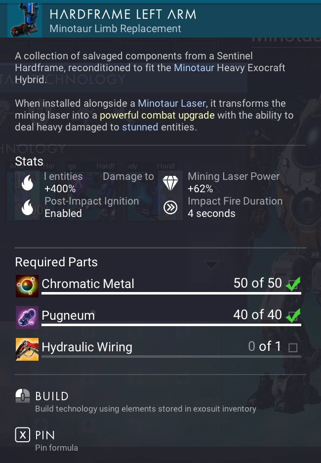 Hardframe Left Arm - No Man's Sky Wiki