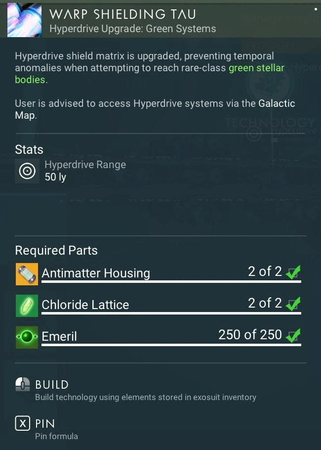 Warp Shielding Tau - No Man's Sky Wiki