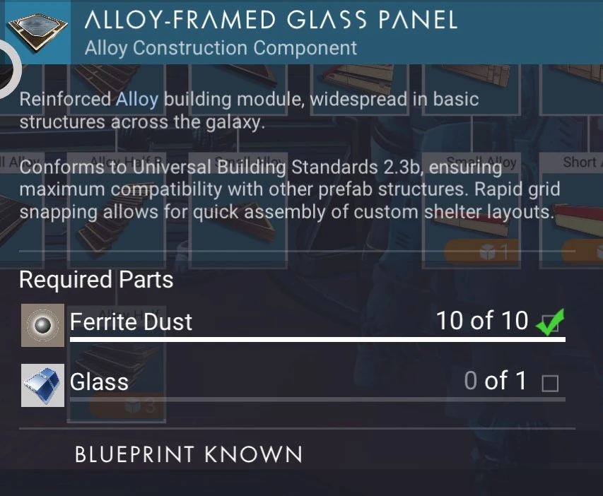Alloy-Framed Glass Panel - No Man's Sky Wiki