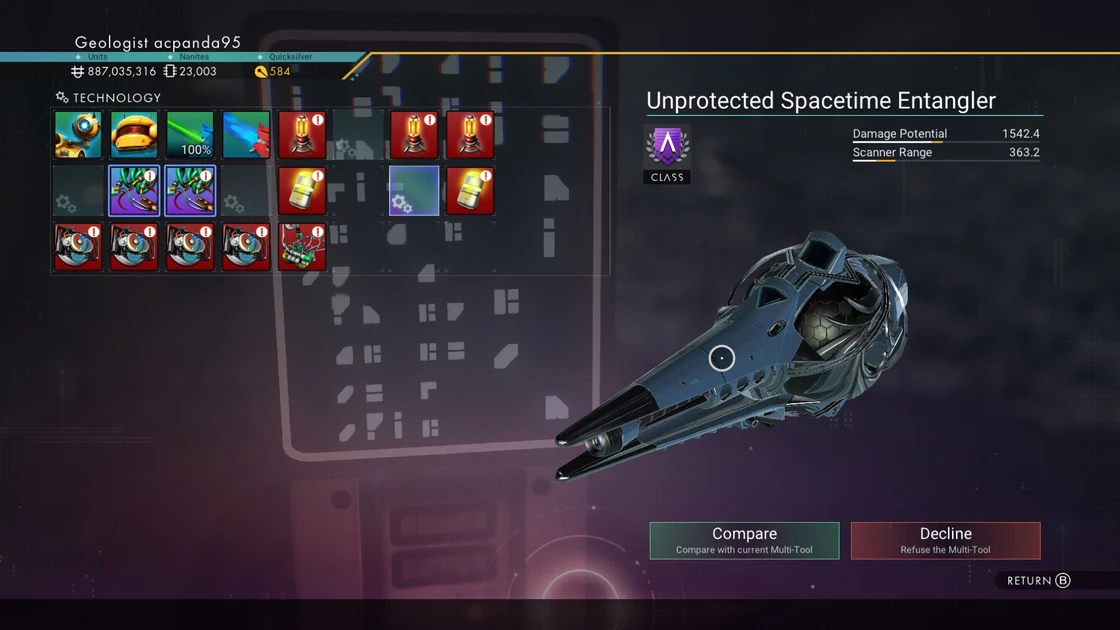 Unprotected Spacetime Entangler - No Man's Sky Wiki