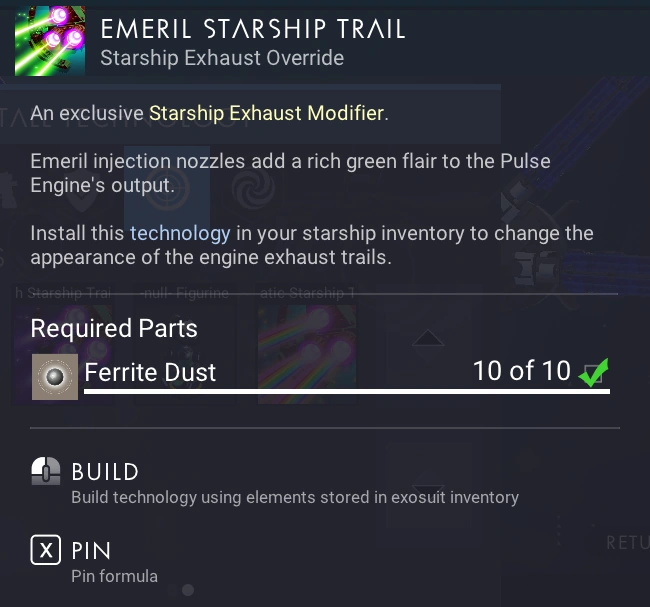 Emeril Starship Trail - No Man's Sky Wiki