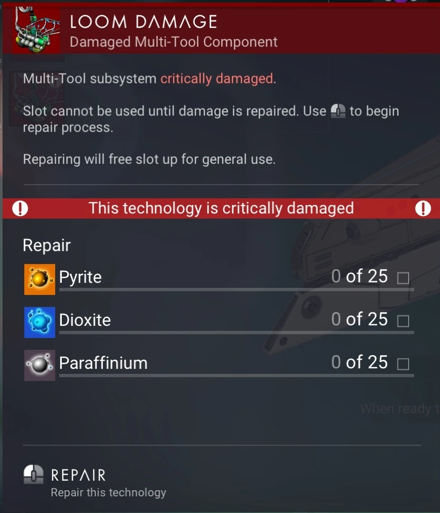 Loom Damage - No Man's Sky Wiki