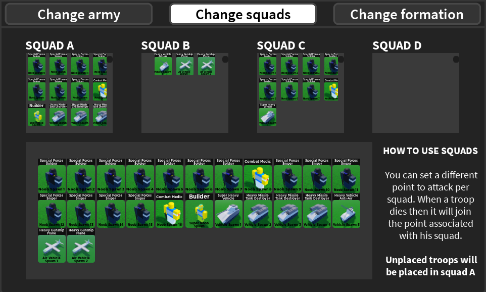 Squads | Noob Army Tycoon Wiki | Fandom
