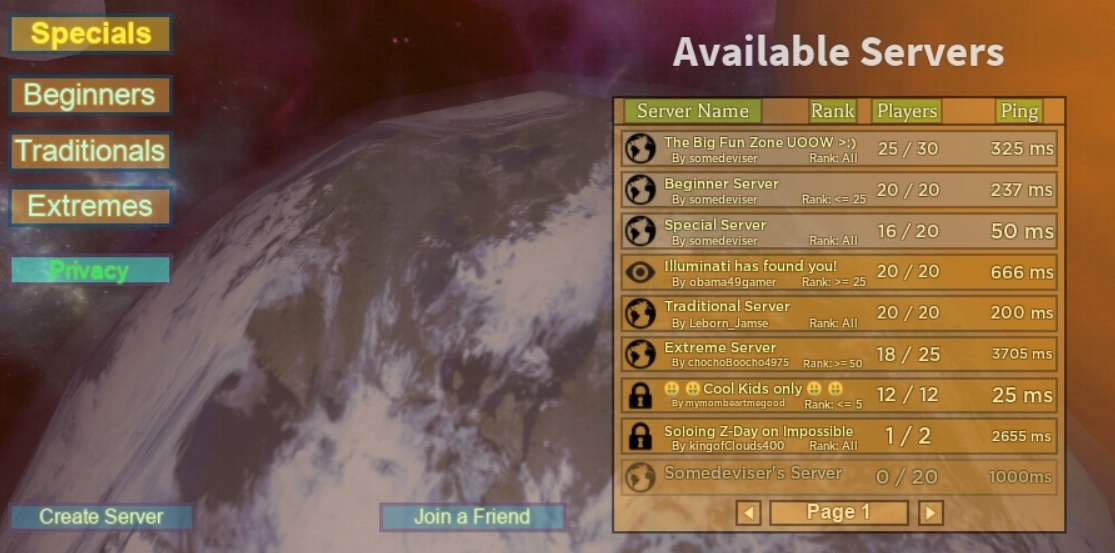 Servers | Noobs vs zombies Tycoon 2 Wiki | Fandom